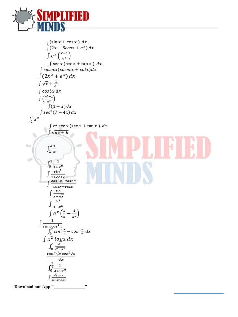 Integrals Pyqs | PDF