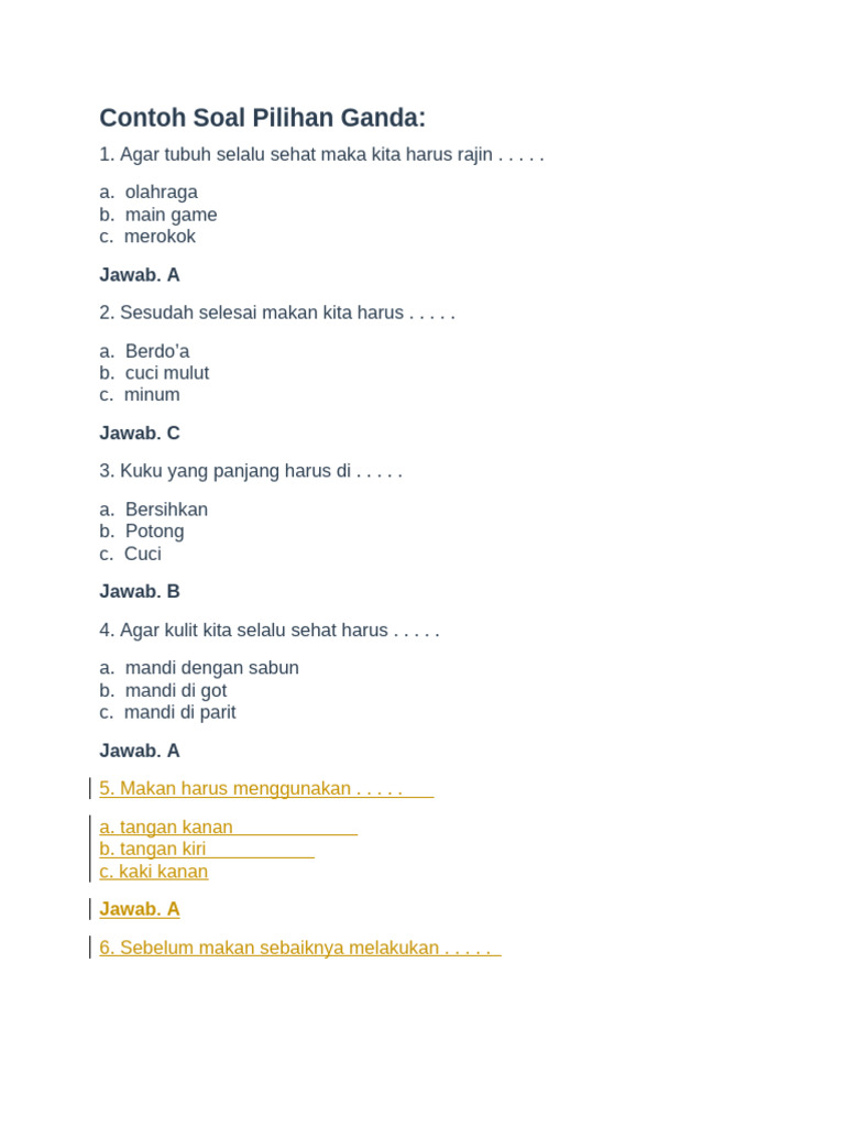 Contoh Soal Pilihan Ganda | PDF