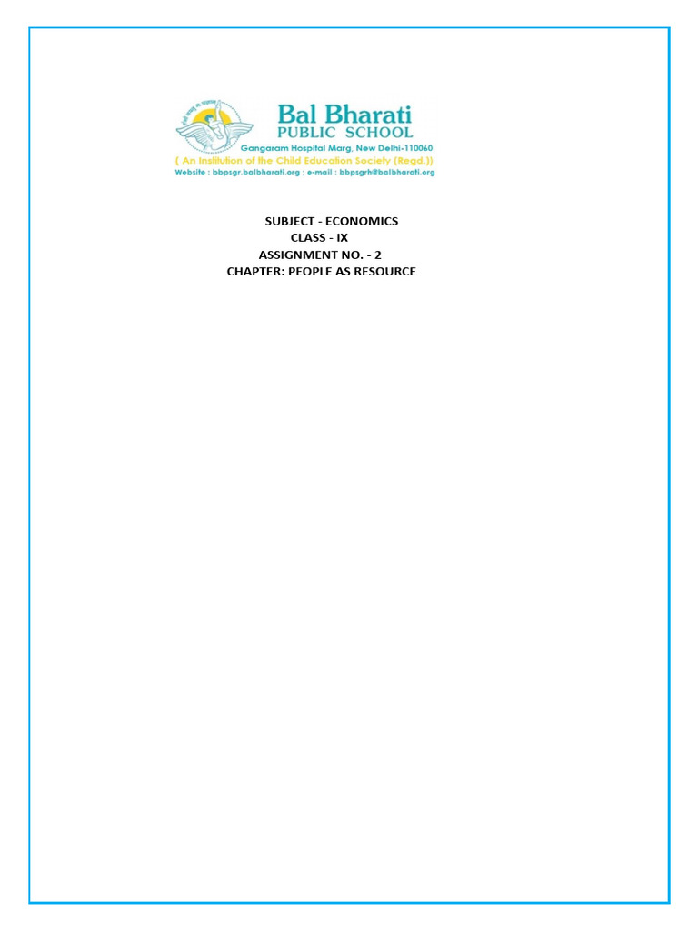 Economics Assignment: People as Resource | PDF | Unemployment | Human Capital