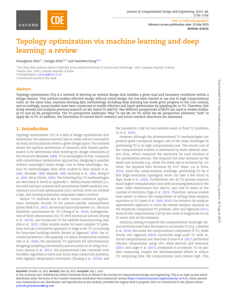Topology Optimization Via Machine Learning and Dee | PDF | Mathematical Optimization | Principal ...