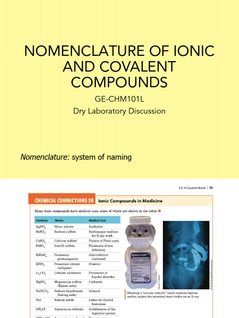 Dry Lab 1 - Nomenclature of Ionic and Covalent Compounds | PDF | Ion ...
