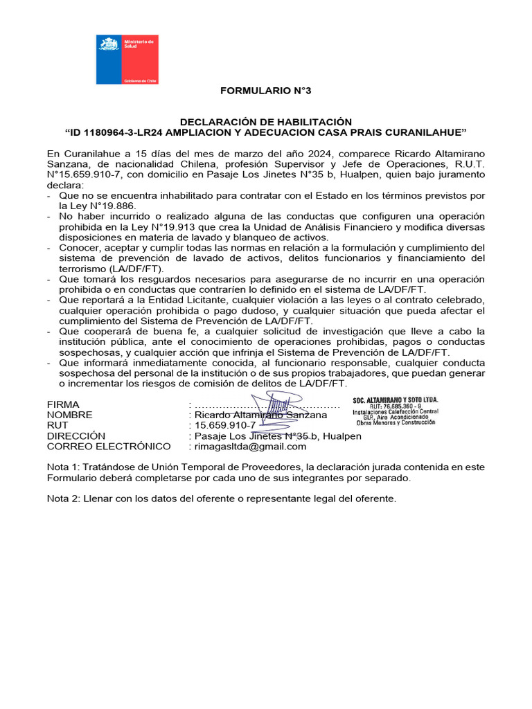 Formulario_N°_3 | PDF