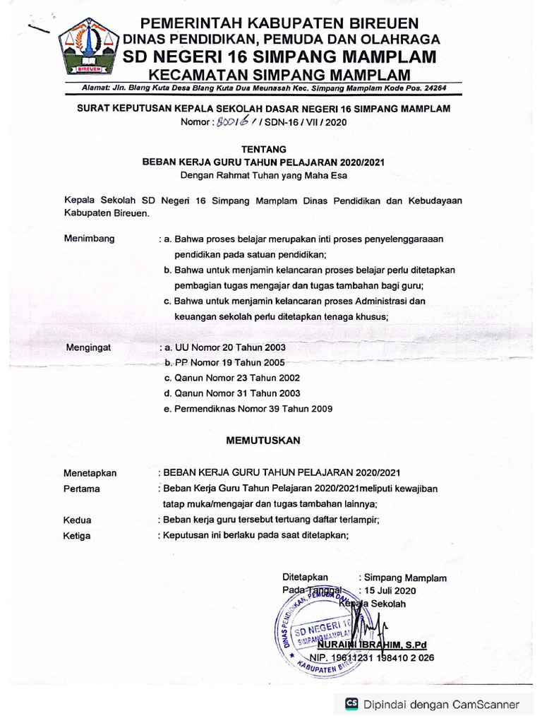 SK Mengajar 2020-2021 | PDF