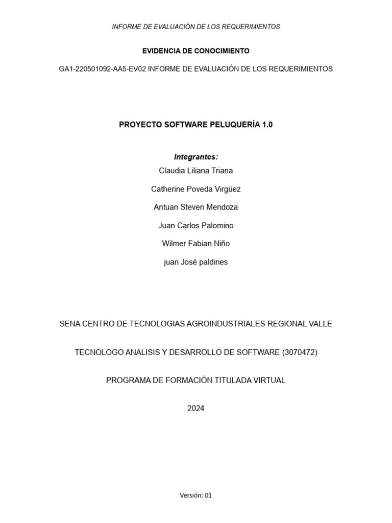 Informe de Requerimientos y Prototipos | PDF | Software | Ingeniería de ...
