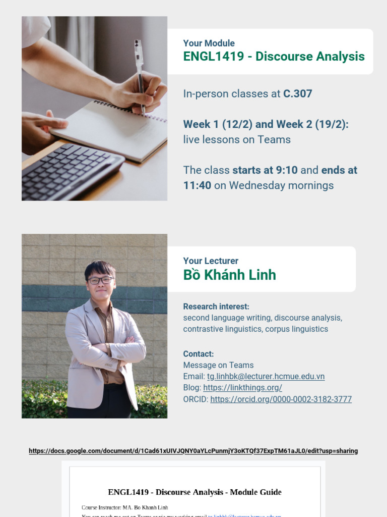 DA. Week 1 - Lecture Slides | PDF | Discourse | Semantics