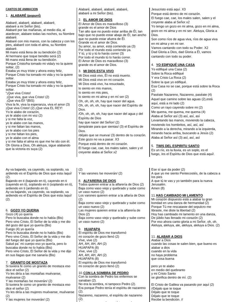 CANTOS DE ALABANZA | PDF | Cristo (título) | espíritu Santo