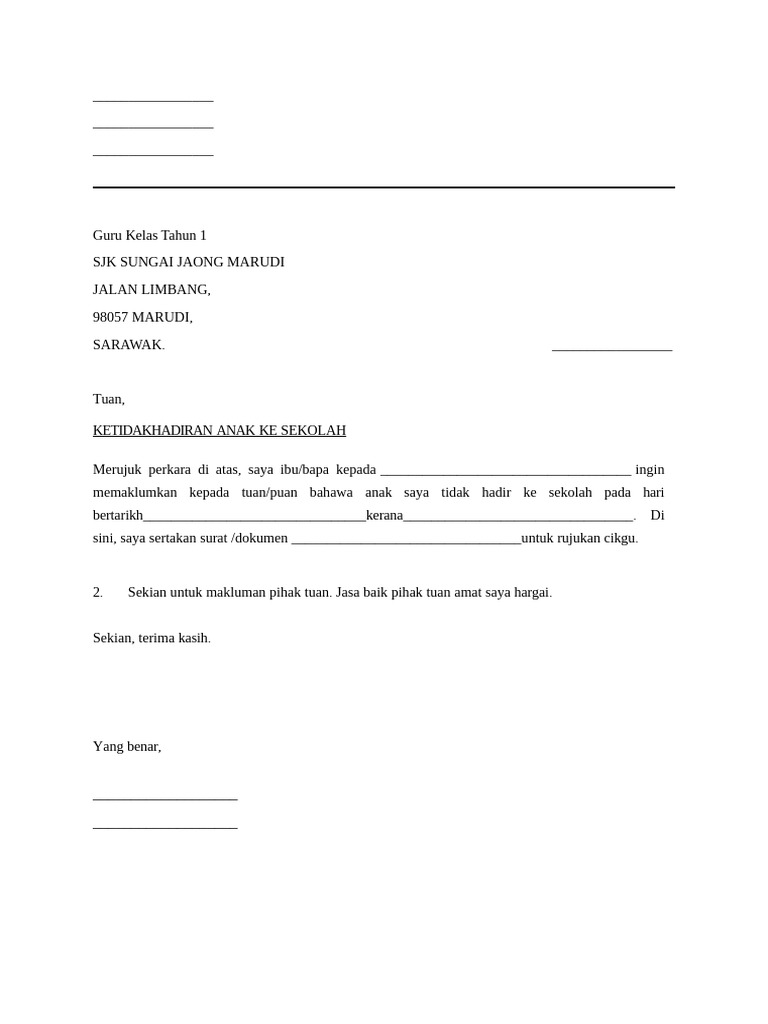 Surat Mohon Cuti | PDF