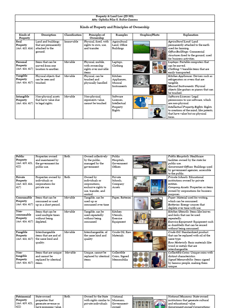 Kinds of Property and Principles of Ownership | PDF | Property | Ownership