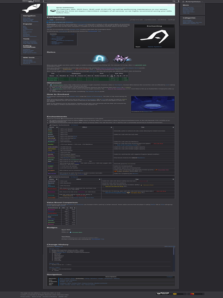 Enchanting - Official Fisch Wiki | PDF