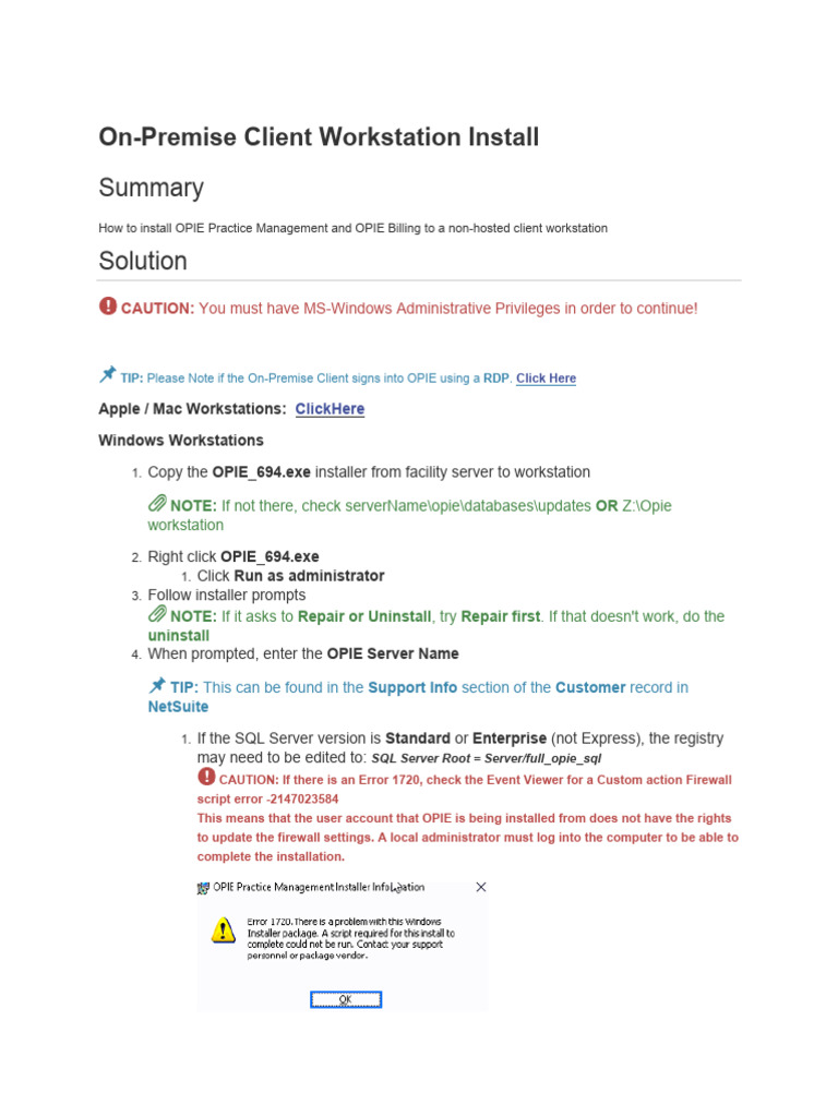 Opie Workstation Install Instructions | PDF | Computer File | Microsoft Windows
