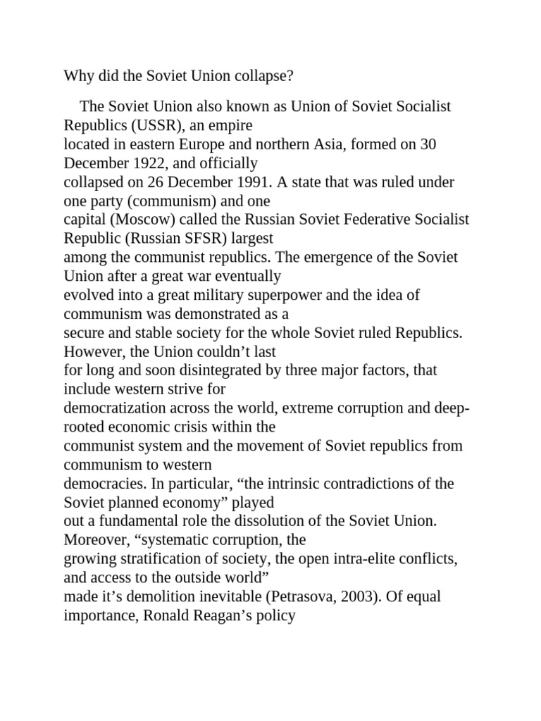 Why Did The Soviet Union Collapse | PDF | Soviet Union | World Politics