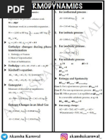 Here's A Formula Sheet For Thermodynamics (Class 11) Covering All ...