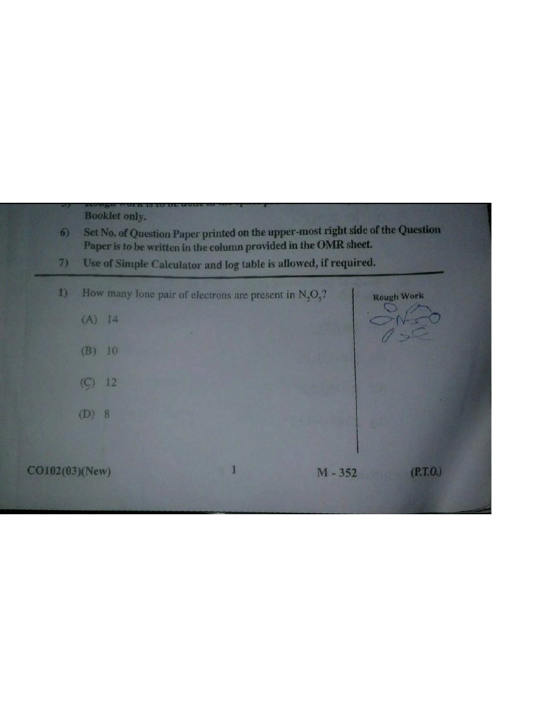 XII Chemistry Board August 2020 Paper | PDF