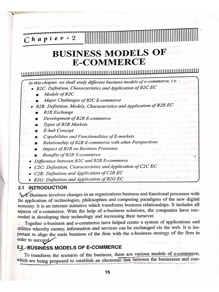 Business Model of E-Commerce Ch-2 | PDF