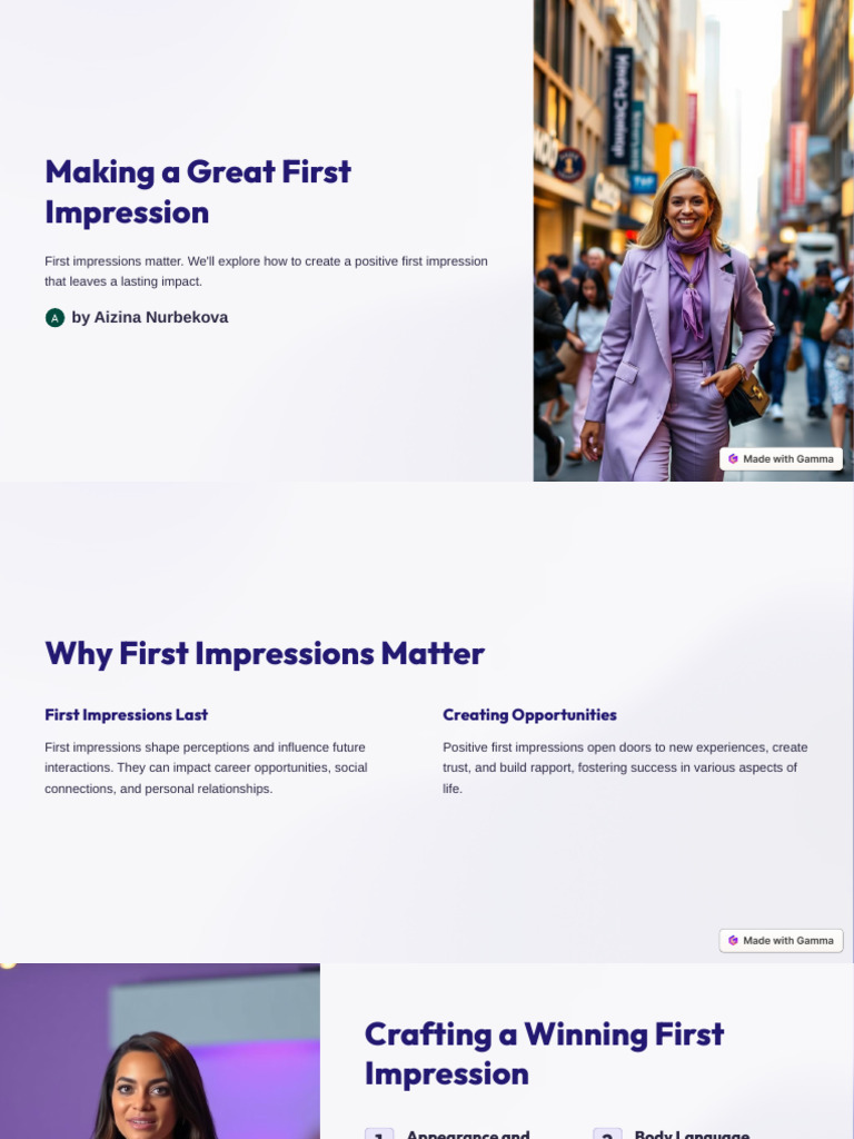 Making A Great First Impression | PDF | Body Language | Behavioural Sciences