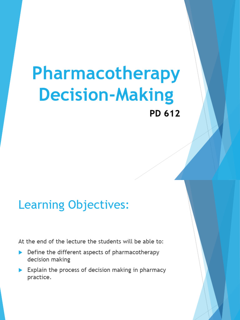 Pharmacotherapy Decision-Making Process | PDF | Pharmacy | Medical ...