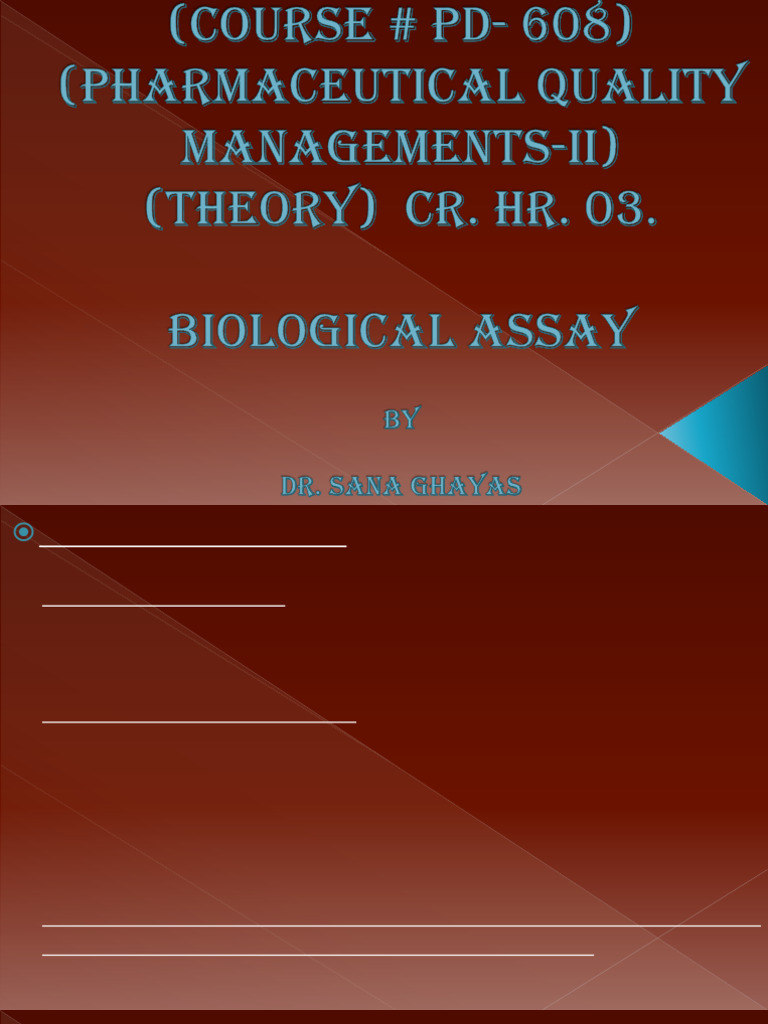 biological assay | PDF | Bioassay | Assay