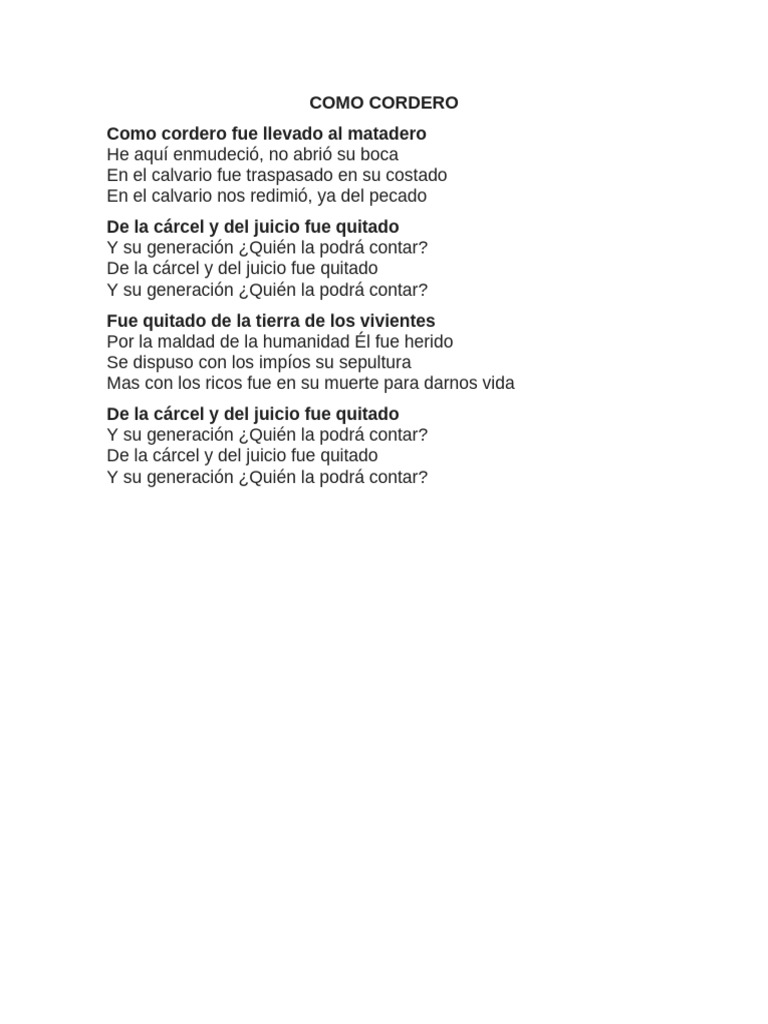 Como Cordero | PDF