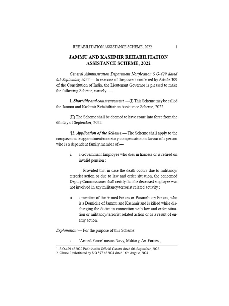 Rehabilitation Assistance Scheme, 2022-Mod | PDF | Pension | Employment