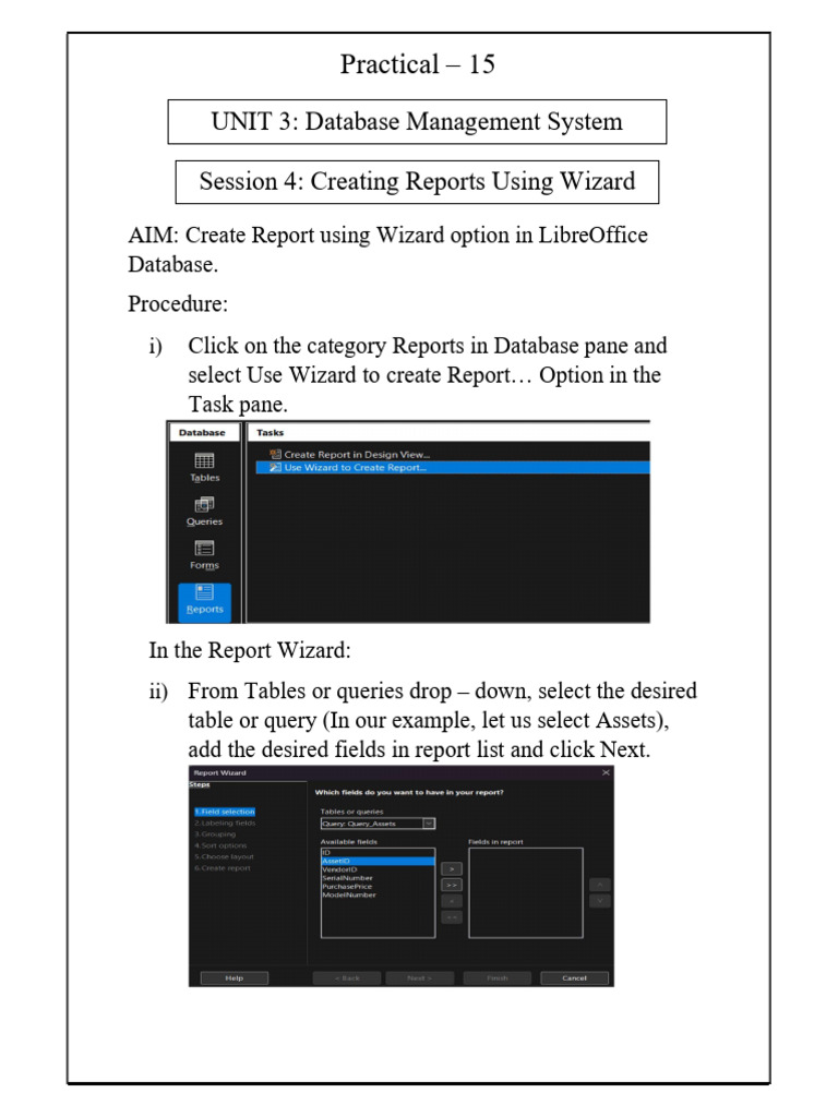 Create Reports in LibreOffice Wizard | PDF
