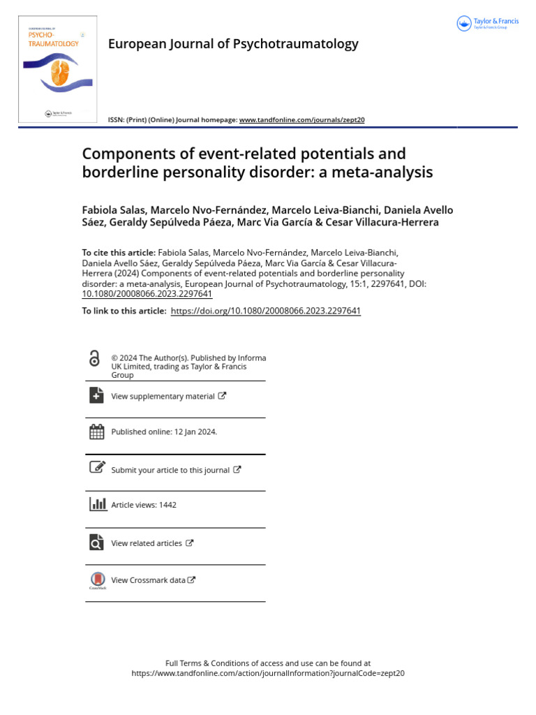 Components of event-related potentials and borderline personality disorder a meta-analysis (2 ...