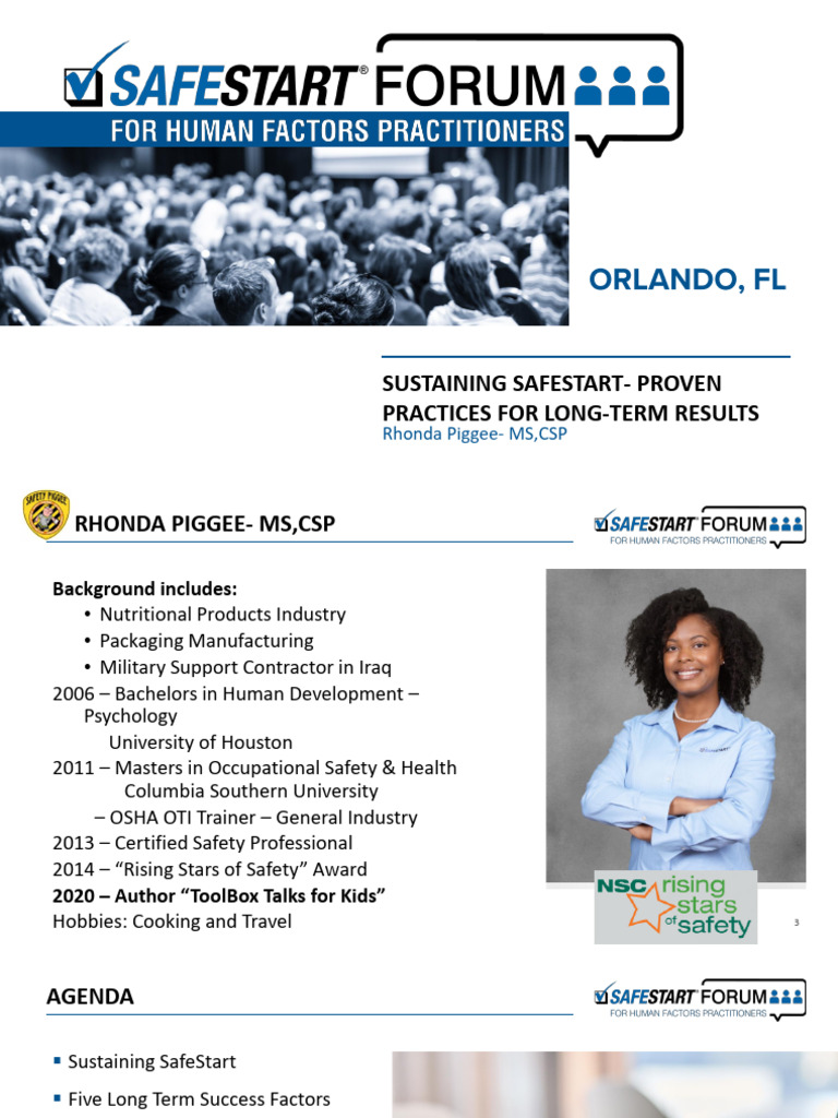 Sustaining SafeStart - Piggee | PDF | Occupational Safety And Health | Risk