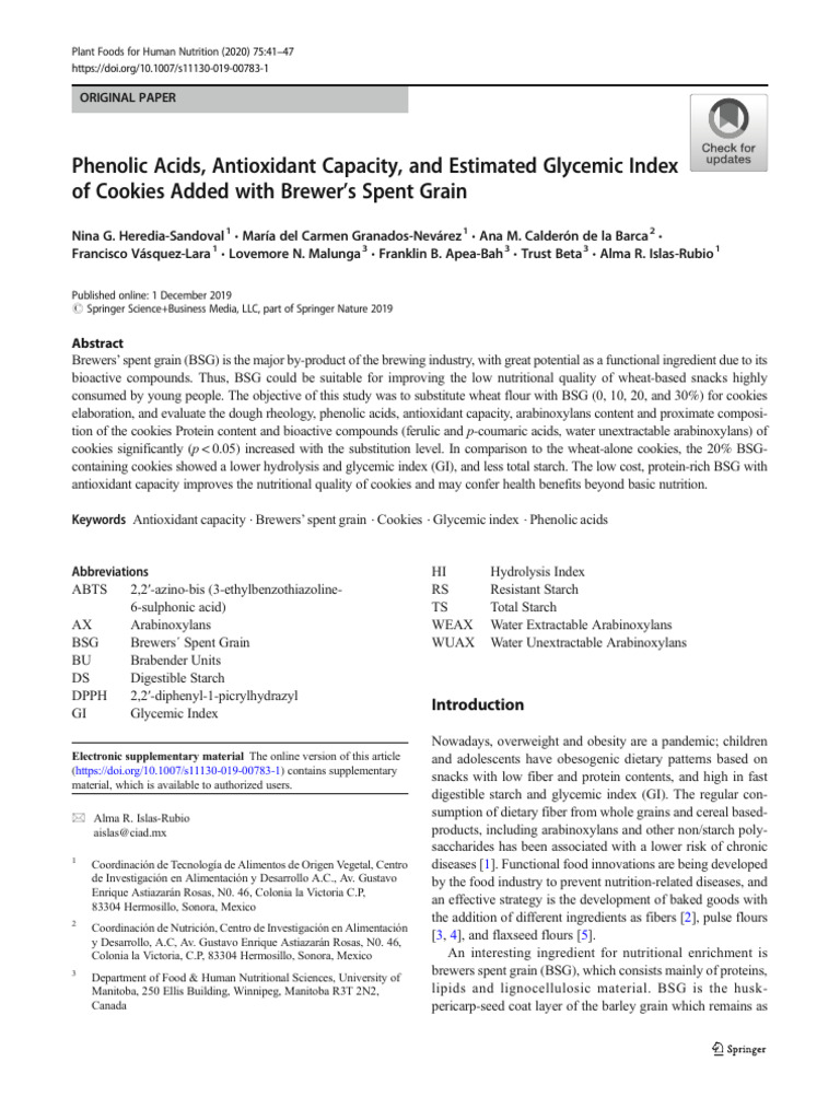 DE - Phenolic Acids, Antioxidant Capacity, and Estimated Glycemic Index ...
