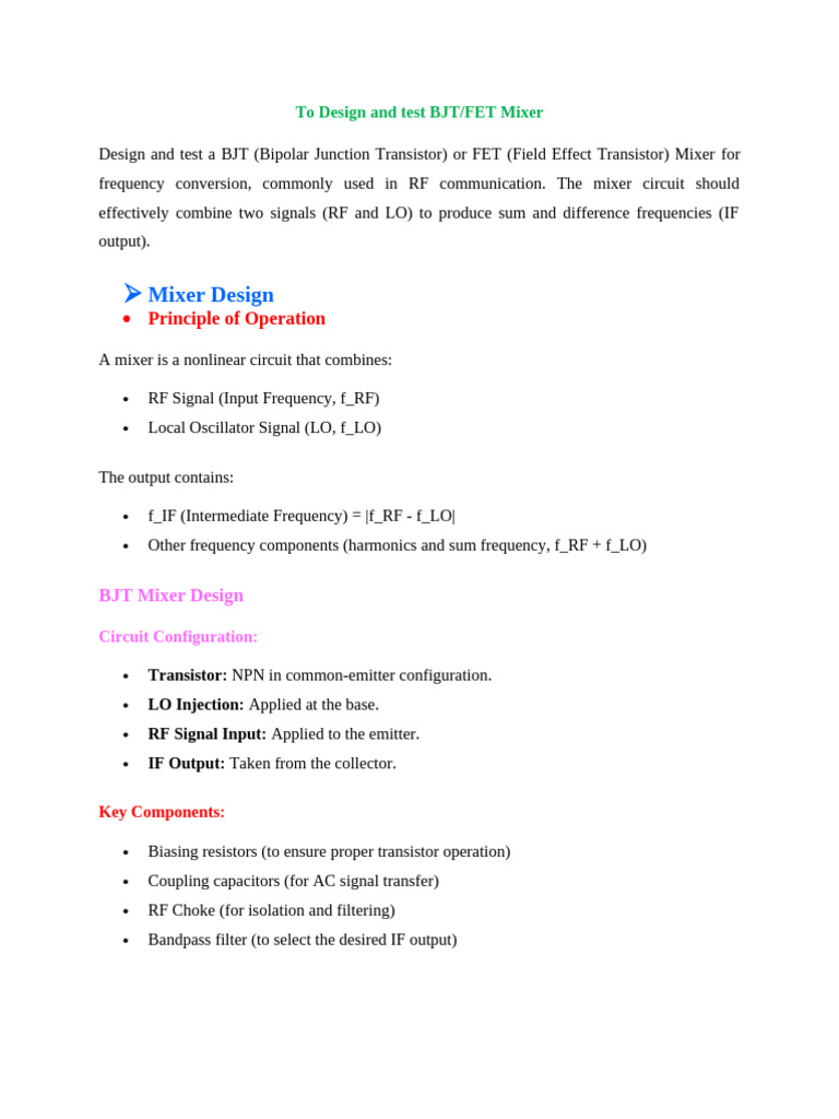 BJT FET Mixer - 7 | PDF