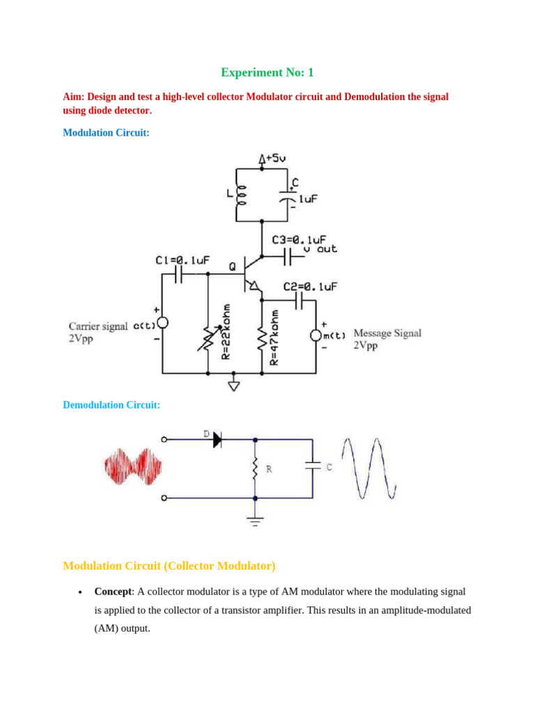 AM Modulation and Demodulation Circuit Design | PDF