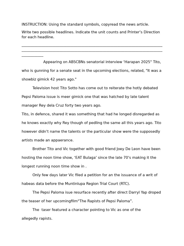 COPYREADING-EXERCISE-020425-V2 | PDF