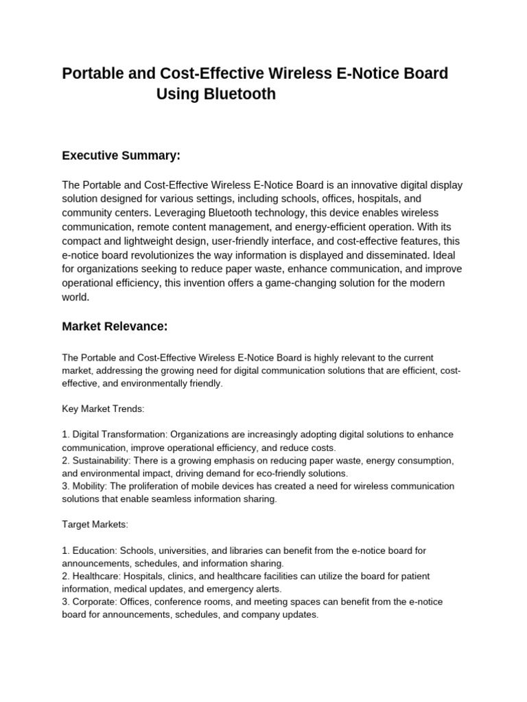 Portable and Cost-Effective Wireless E-Notice Board (Report) | PDF ...