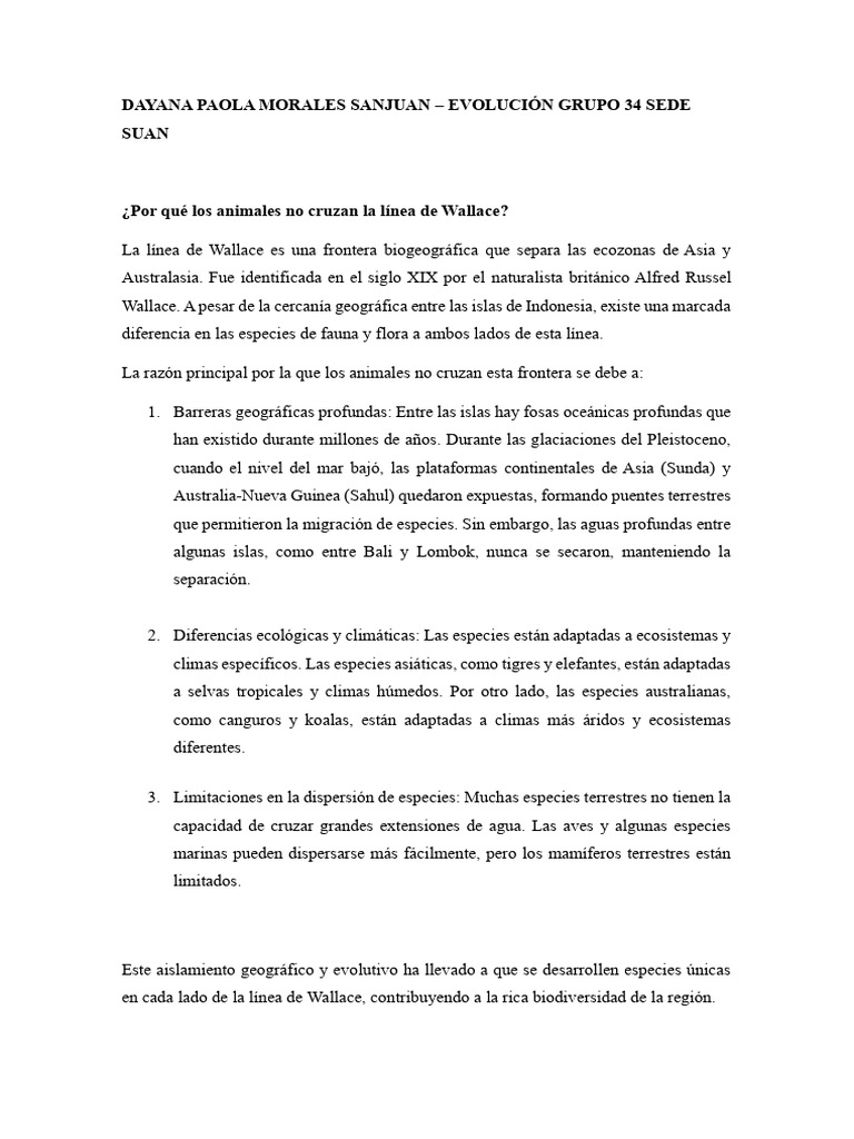 Evolución - WALLACE | PDF | Biología | Ciencias de la Tierra