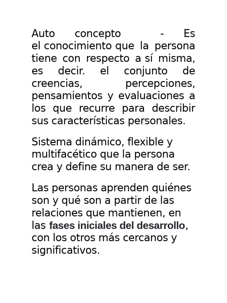 Concepto de Autoestima y Autoconocimiento | PDF