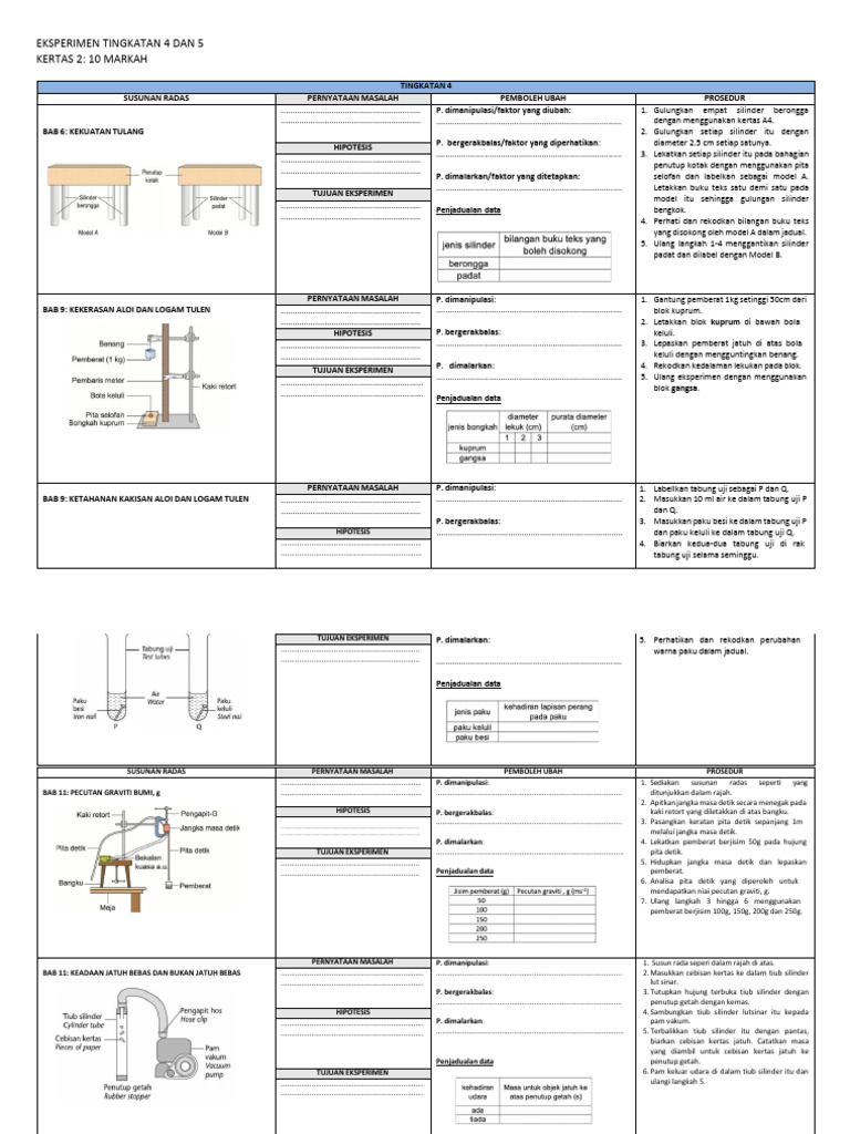 Eksperimen Sains Tingkatan 4 Dan 5 | PDF