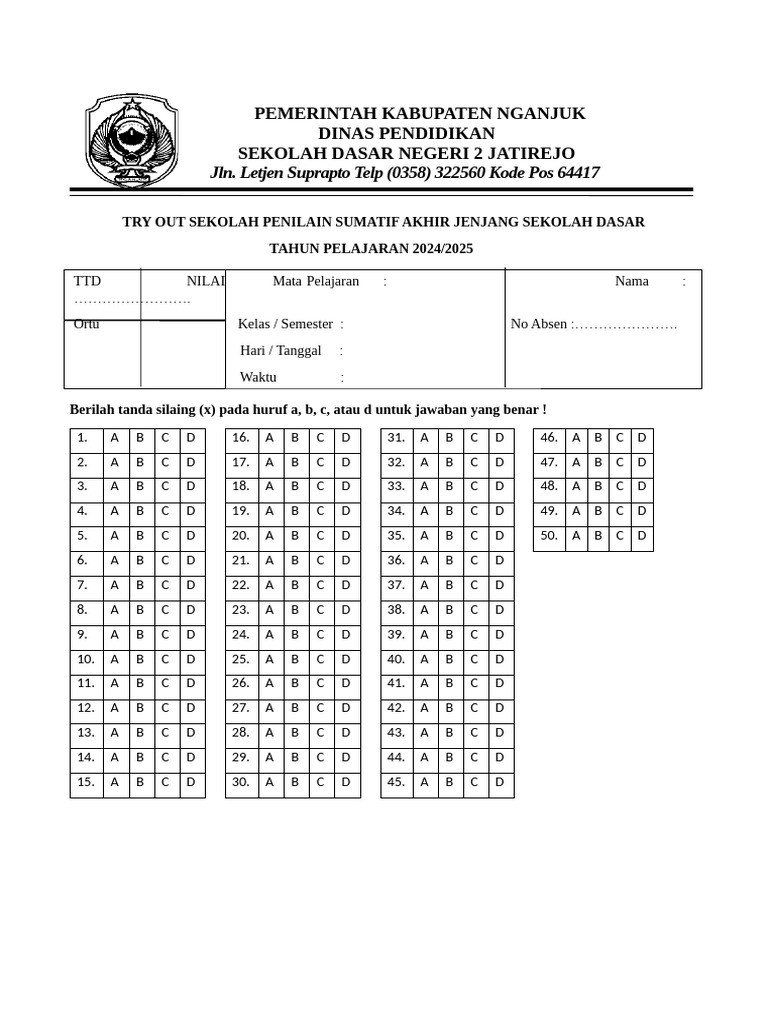 Jln. Letjen Suprapto Telp (0358) 322560 Kode Pos 64417 | PDF