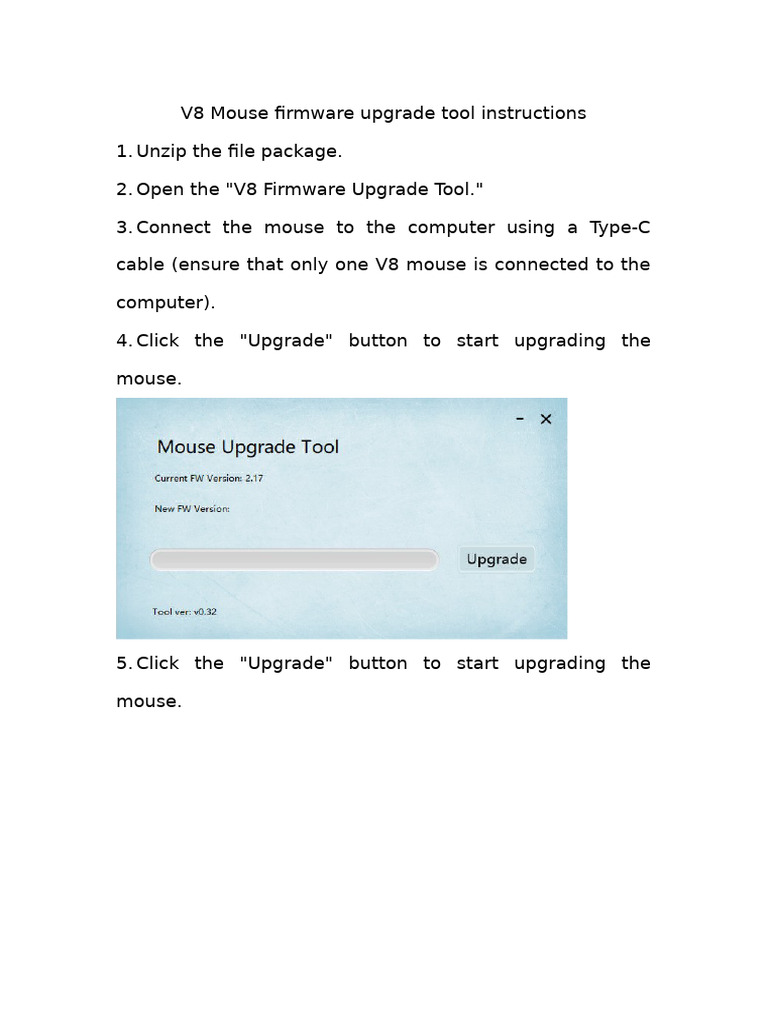 V8 Mouse Firmware Upgrade Tool Instructions | PDF