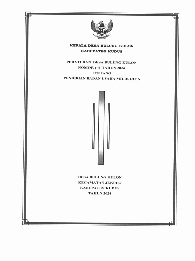 Perdes Pendirian Bumdes | PDF