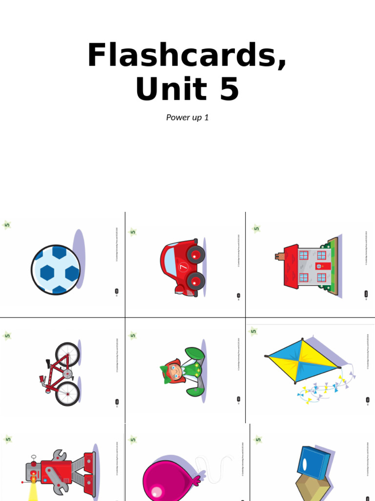 Power Up 1, Flashcards, Unit 5 | PDF