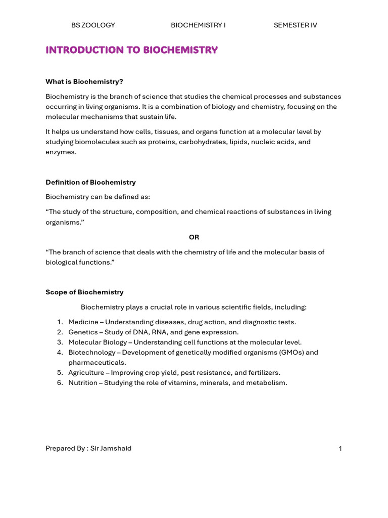 Introduction to Biochemistry and Macromolecules | PDF | Biochemistry ...