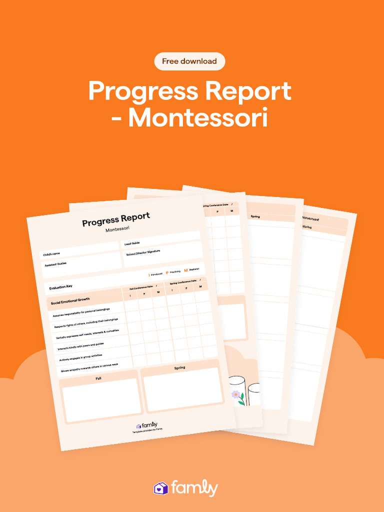Free Template Progress Report Montessori | PDF