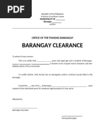 Barangay Clearance Certificate Template | PDF | Law