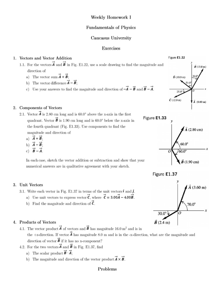 Physics Vector Calculations | PDF