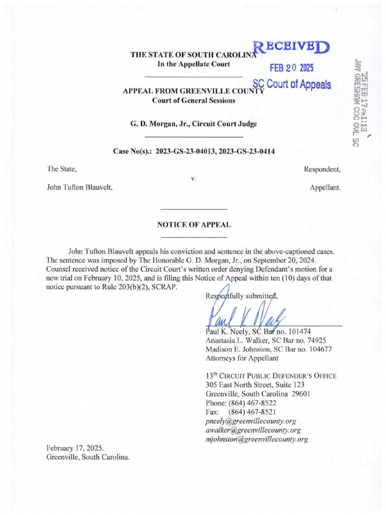 John Blauvelt Appeal | PDF