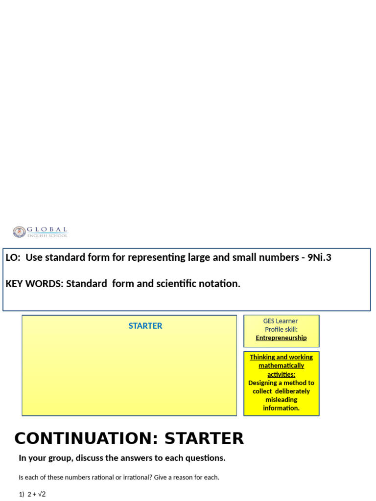 Grade 8 - Term 1 - Week 2 - Day 1 | PDF | Mathematical Notation | Arithmetic