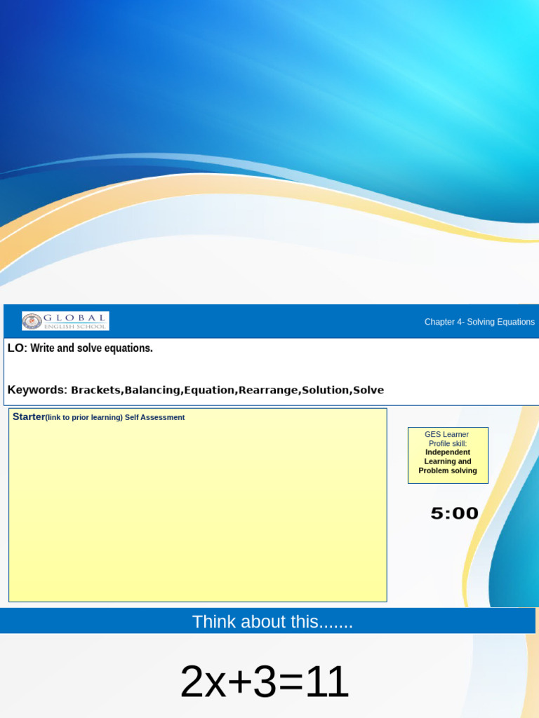 Grade 8 Term 2 Week 1 | PDF | Equations | Mathematics