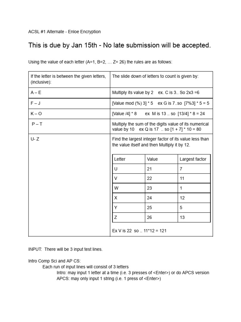 ACSL #1 Alternate 24 - 25 - Enloe Encryption | PDF