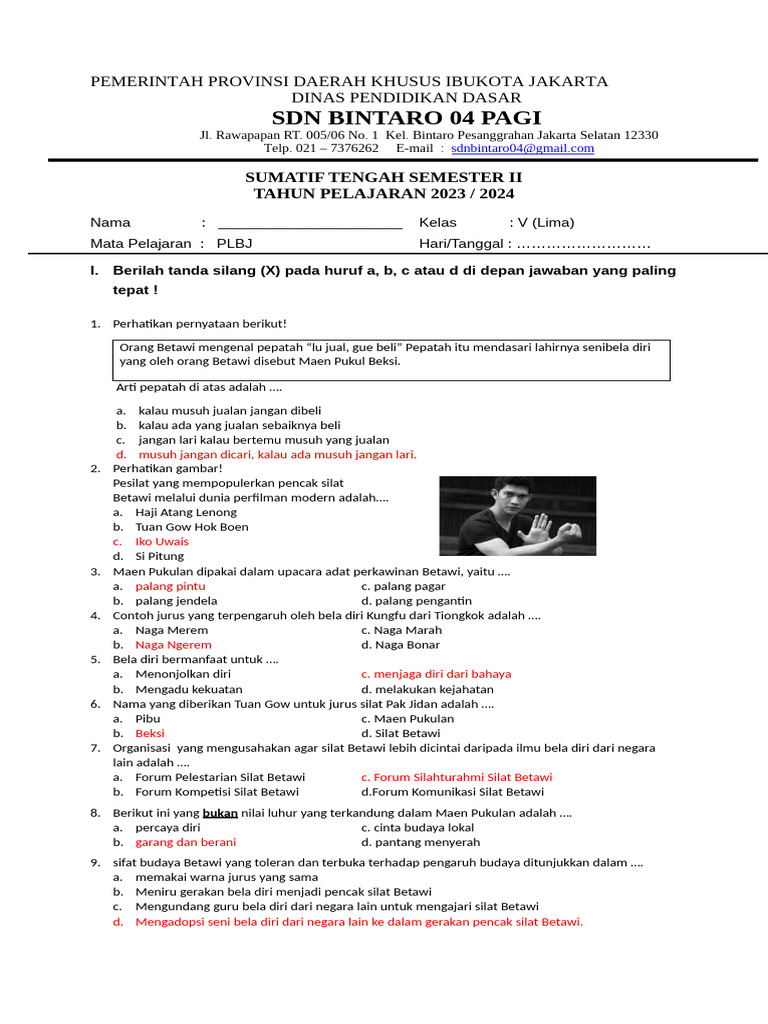 Kunci Jawaban PLBJ Kelas 5 Semester 2 | PDF