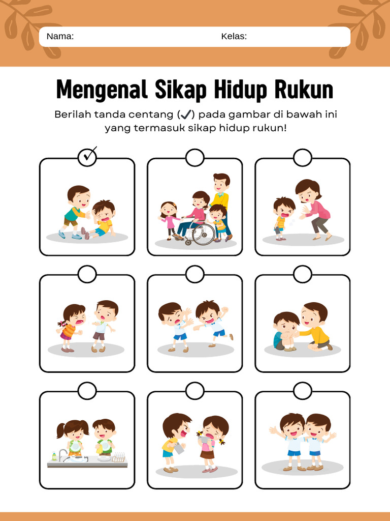 LKPD - Mengenal Sikap Hidup Rukun - TEMA1 | PDF