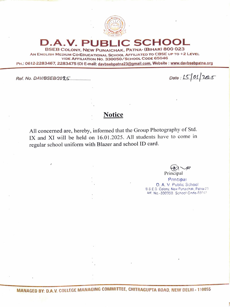 Notice For Photography (Class IX and XI) | PDF