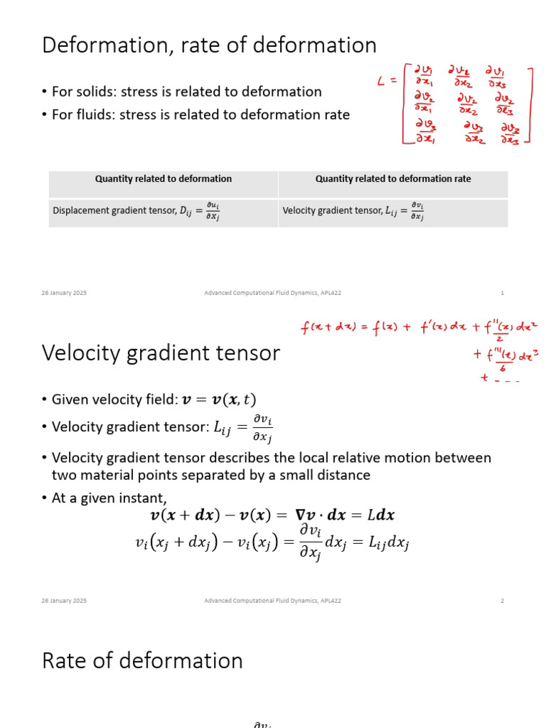 Lecture1 Part1b Velocitygradienttensor | PDF | Applied And ...
